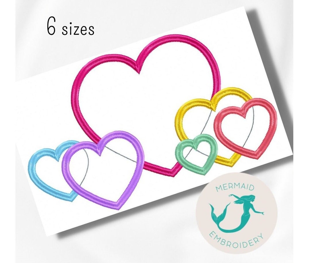 Hearts Embroidery Design Baby Embroidery Design Machine Rainbow ...