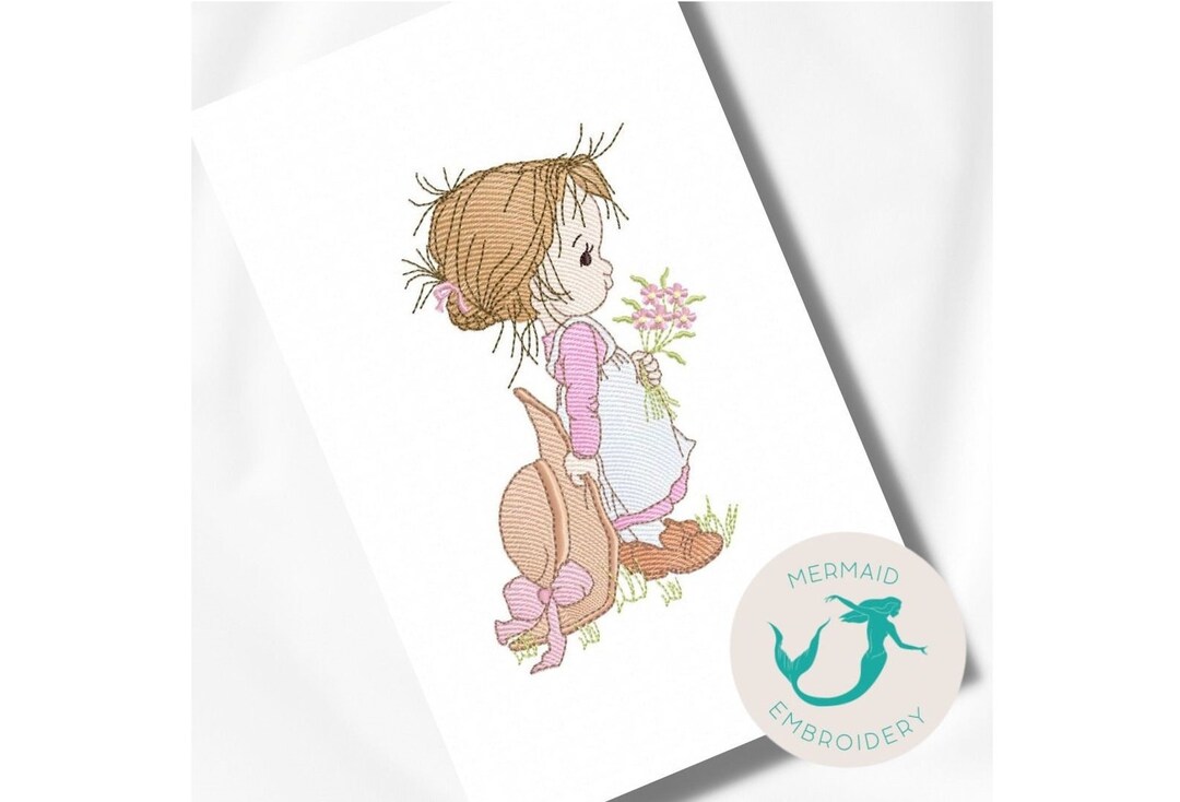 Sweet Girl Flower Embroidery Design Girly Embroidery Design Machine ...