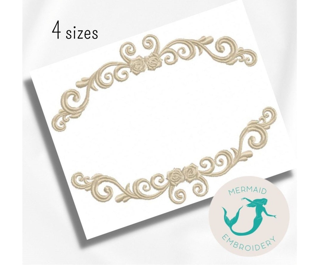 Arabesque Embroidery Design, Frames Embroidery Design Machine Crowns ...