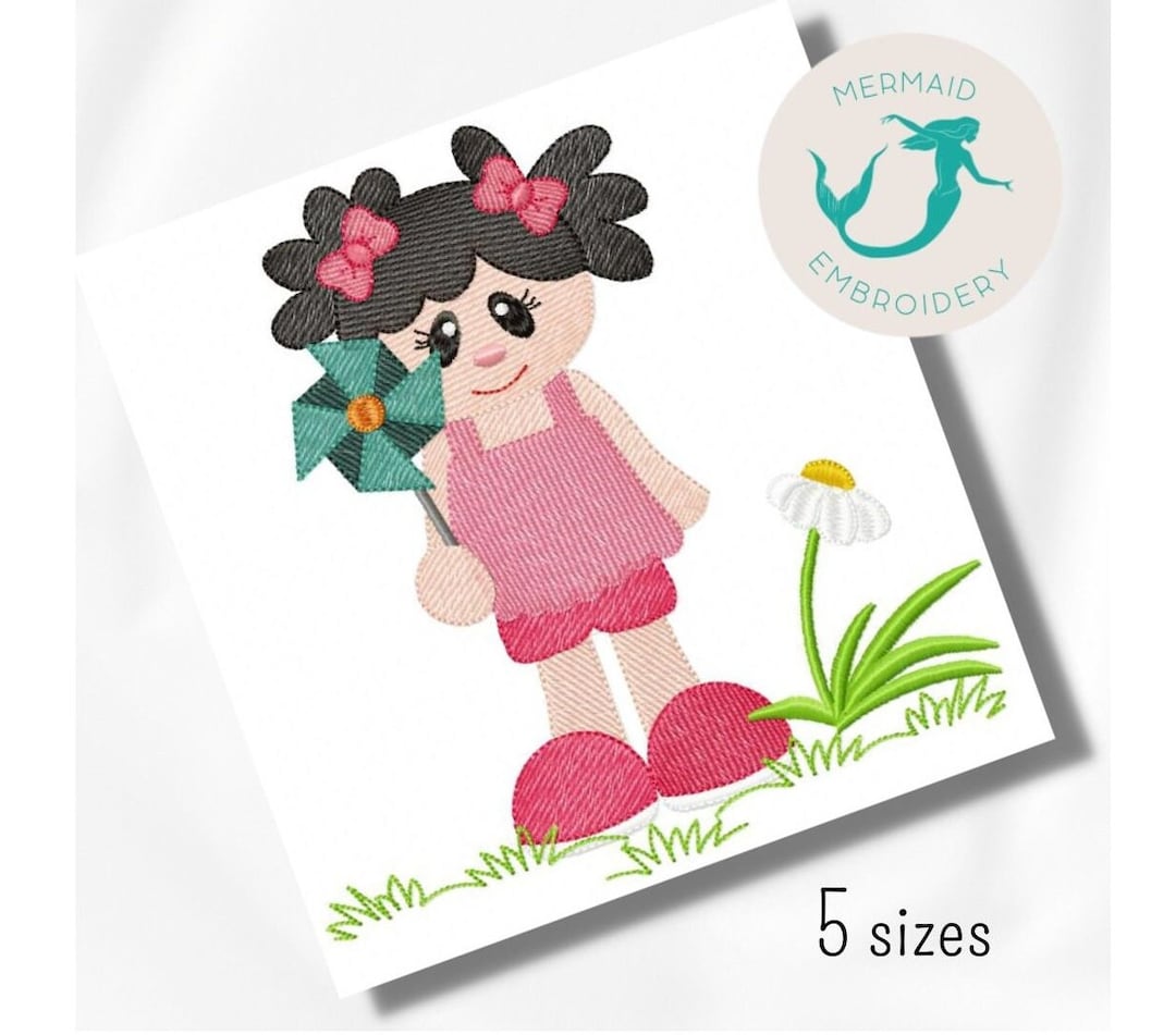Cute Girl Embroidery Design, Girls Embroidery Design Machine, Dolls ...