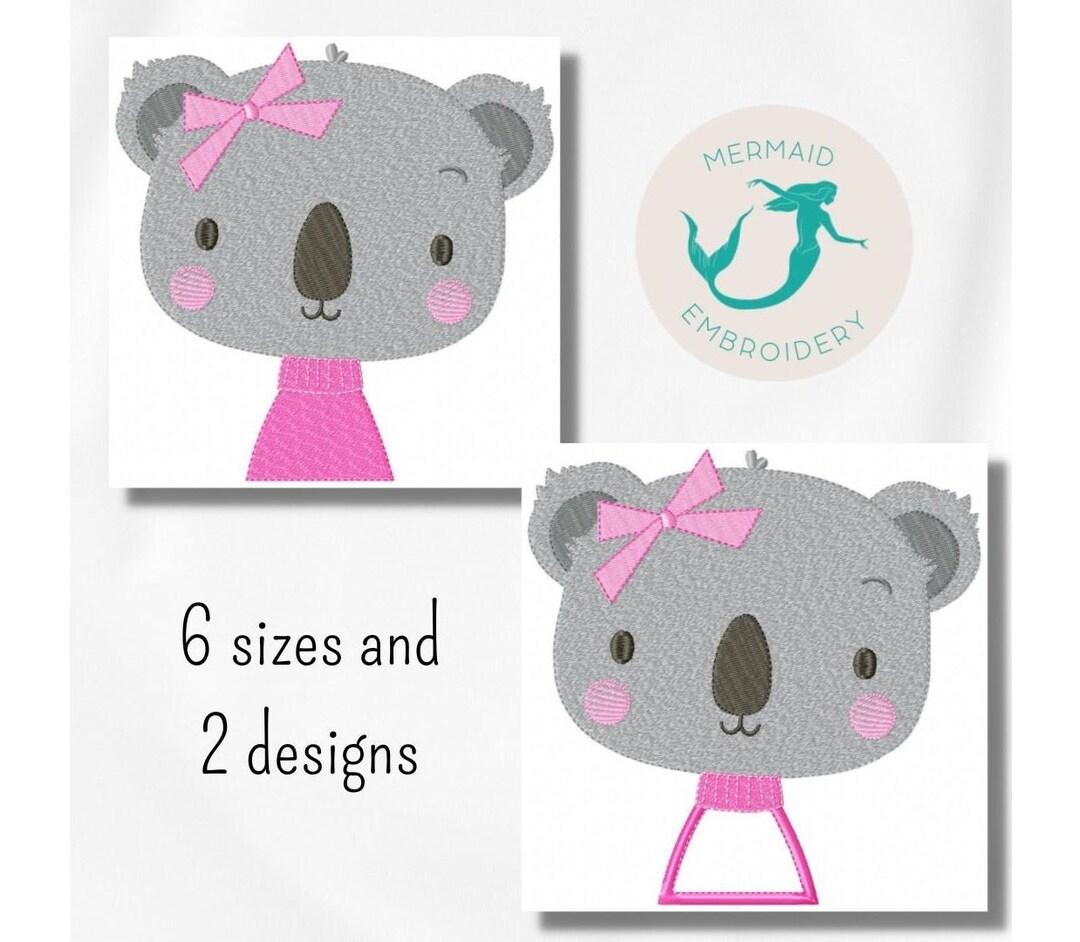 Cute Koala Embroidery Designs Baby Embroidery Design Machine Animals ...