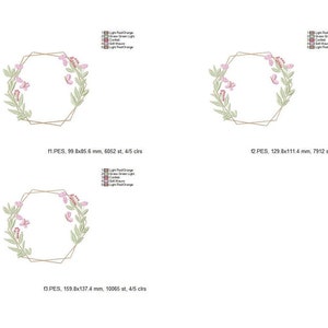 Frame Branch Embroidery Design Frame Embroidery Design Machine Floral ...