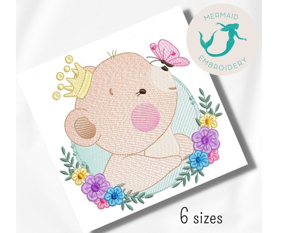 Cute Bear Embroidery Design, Baby Embroidery Design Machine, Flowers ...