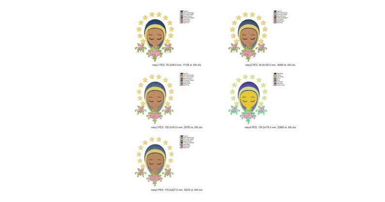 Holy Mary Embroidery Design Machine, Catholic Embroidery Pattern ...
