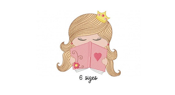 Girl Book Embroidery Design Kids Embroidery Design Machine | Etsy