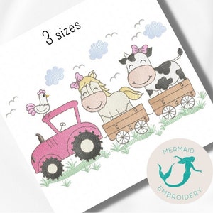 Animals Farm Girl Embroidery Design Baby Embroidery Design Machine ...