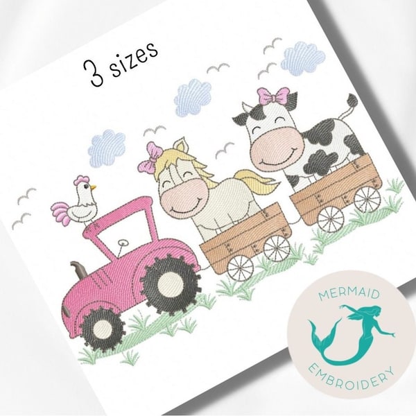 Farm Embroidery Design - Etsy
