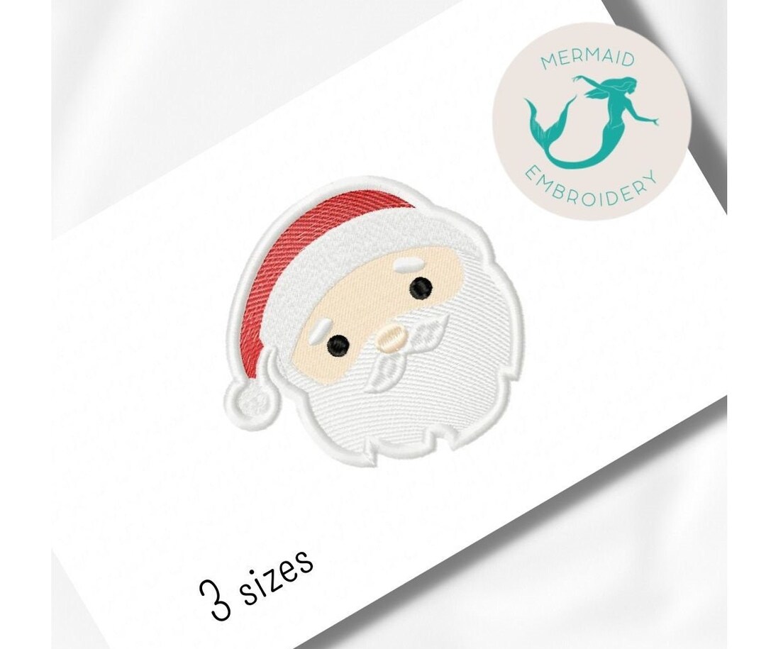 Santa Claus Face Embroidery Design Machine, Christmas Embroidery ...