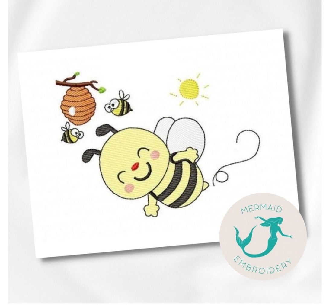 Cute Bee Embroidery Design, Baby Embroidery Design Machine, Animal ...