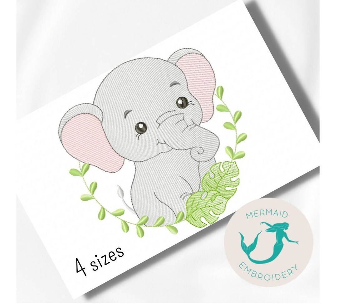 Baby Elephant Embroidery Design, Baby Embroidery Design Machine ...