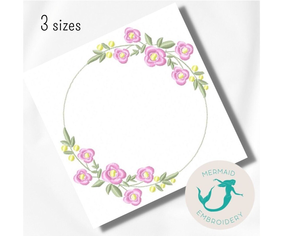 Flower Frame Embroidery Design Frame Embroidery Design Machine Floral ...