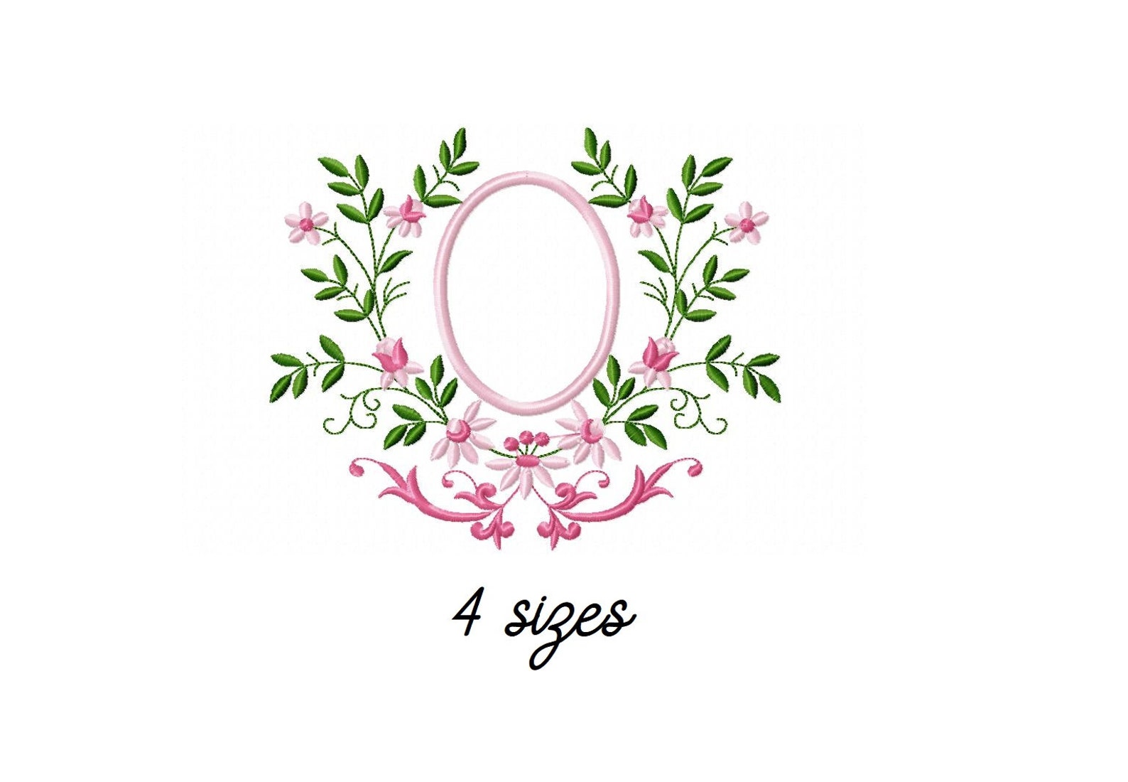 Frame flowers embroidery design frame embroidery design | Etsy