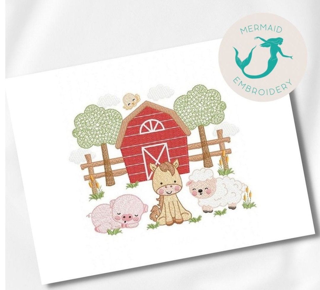 Cute Farm Embroidery Design, Animals Embroidery Design Machine, Safari ...