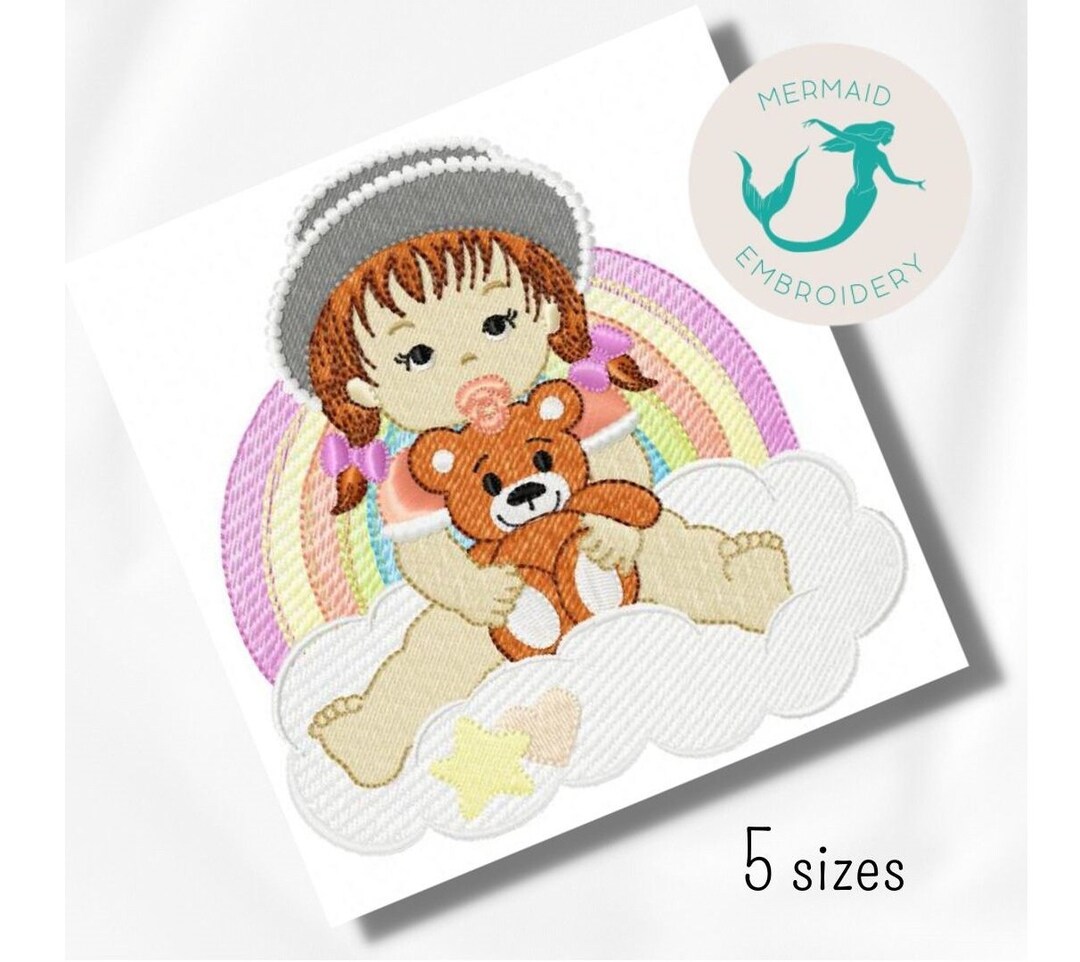 Cute Baby Girl Embroidery Design, Girly Embroidery Design Machine ...