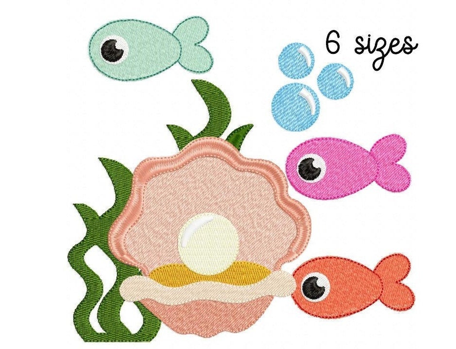 Fish embroidery design animals embroidery design machine Sea | Etsy