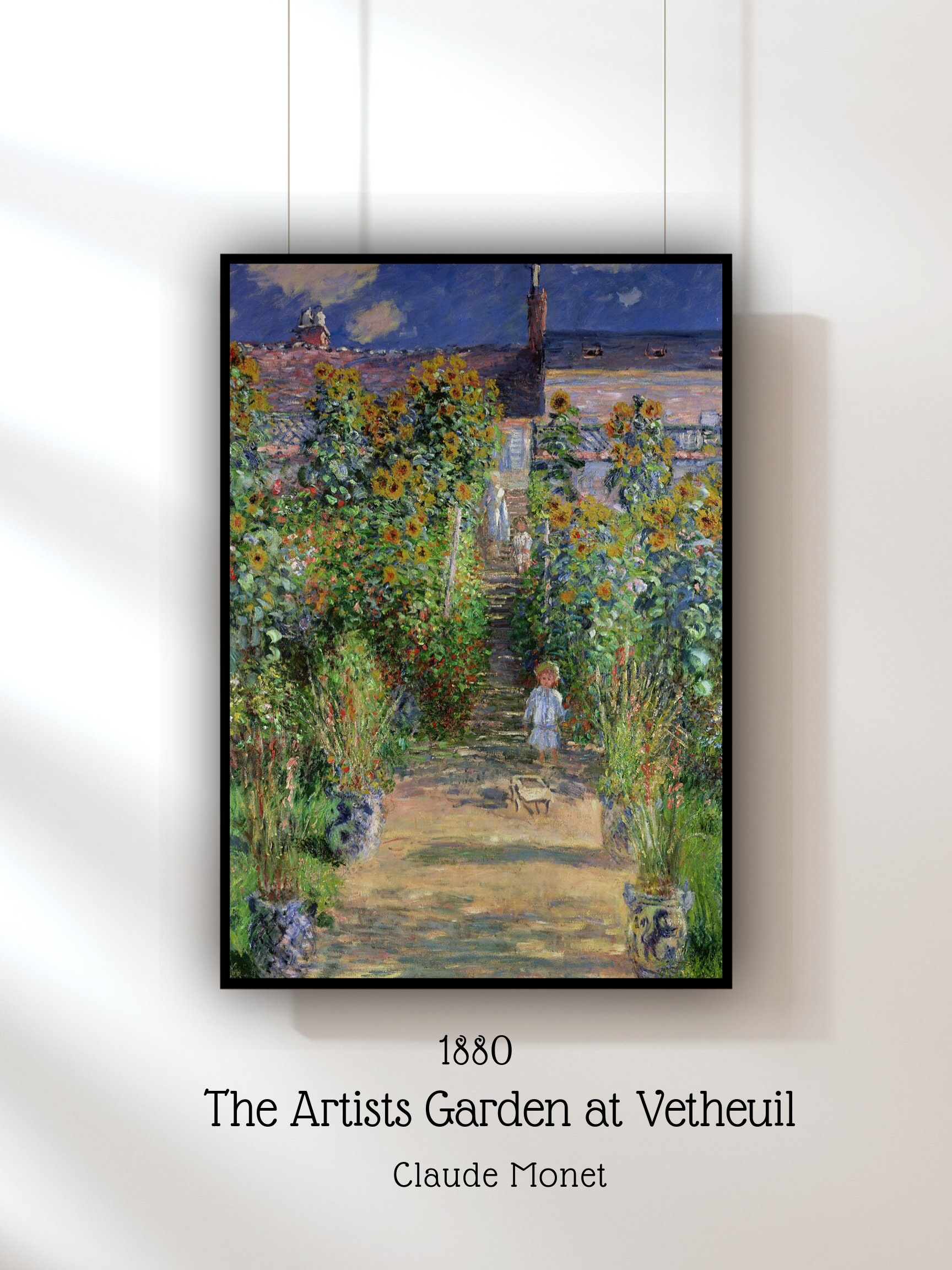 Monet's Oil Painting. the Artists Garden at Vetheuil by Claude Monet in ...