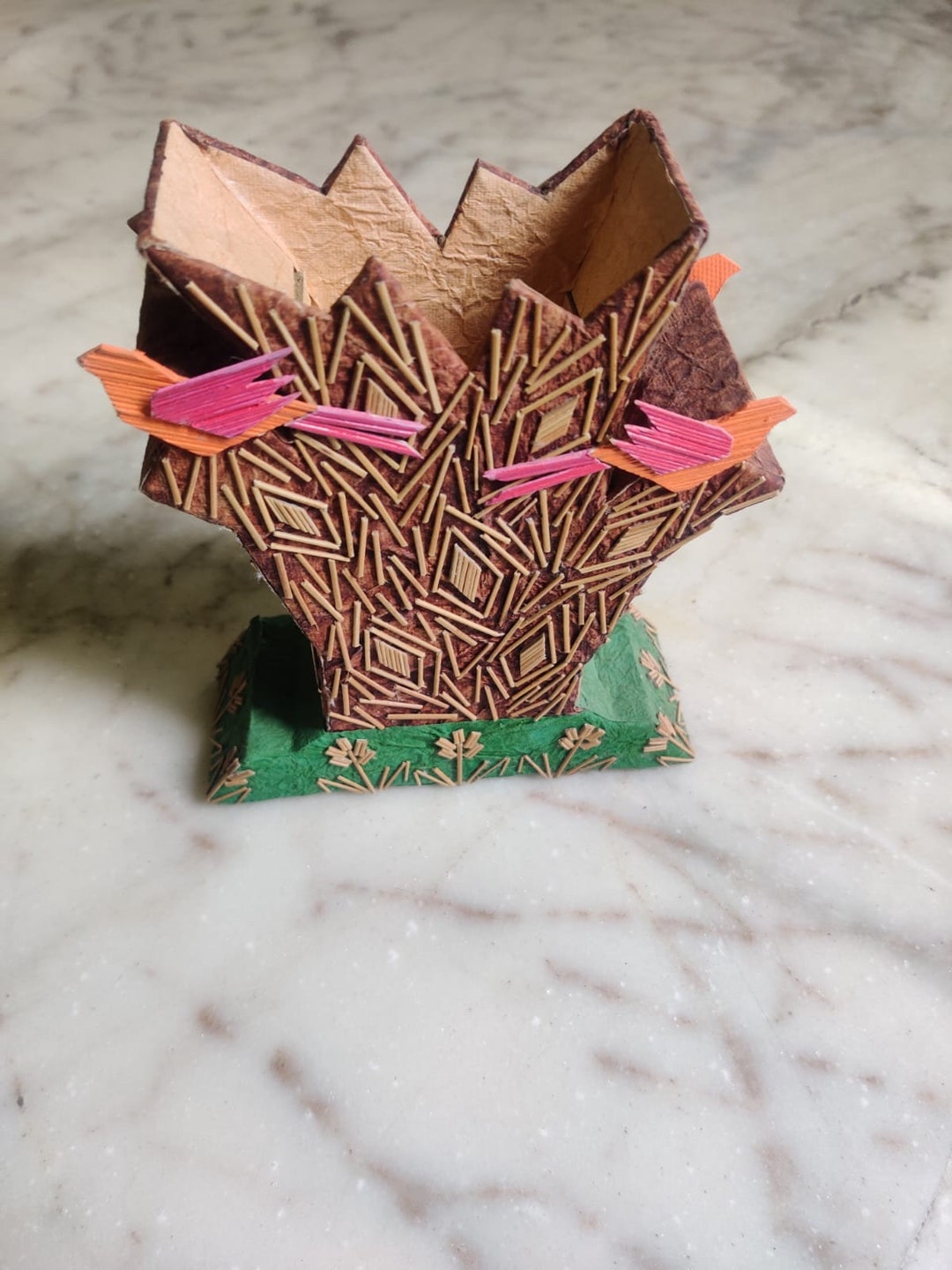 Paper Mache Pen Stand , Recycled Paper Pulp Bottle, Minimalist Pen ...