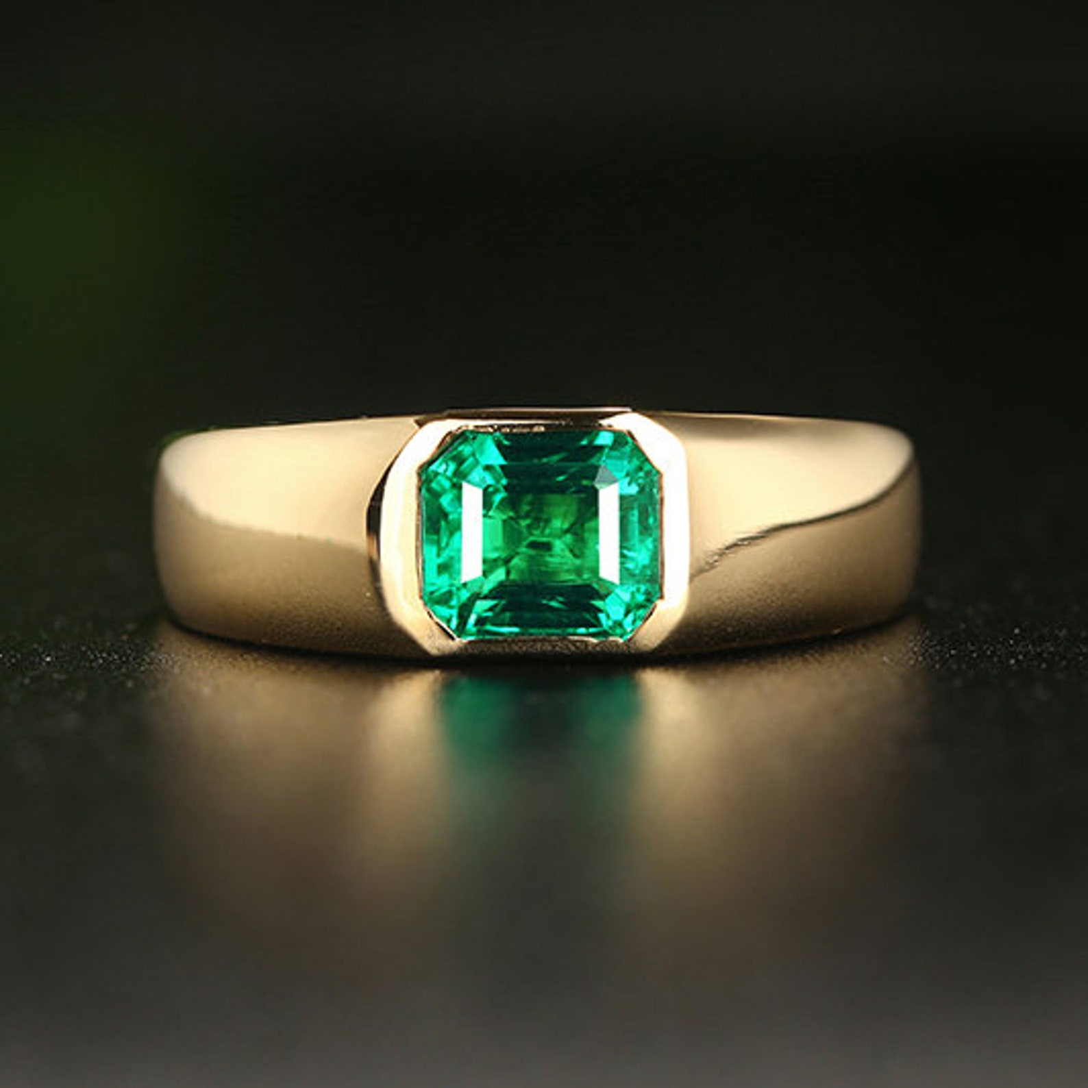 1.00 Ct. Natural Emerald Engagement Ring Men's Gifted | Etsy