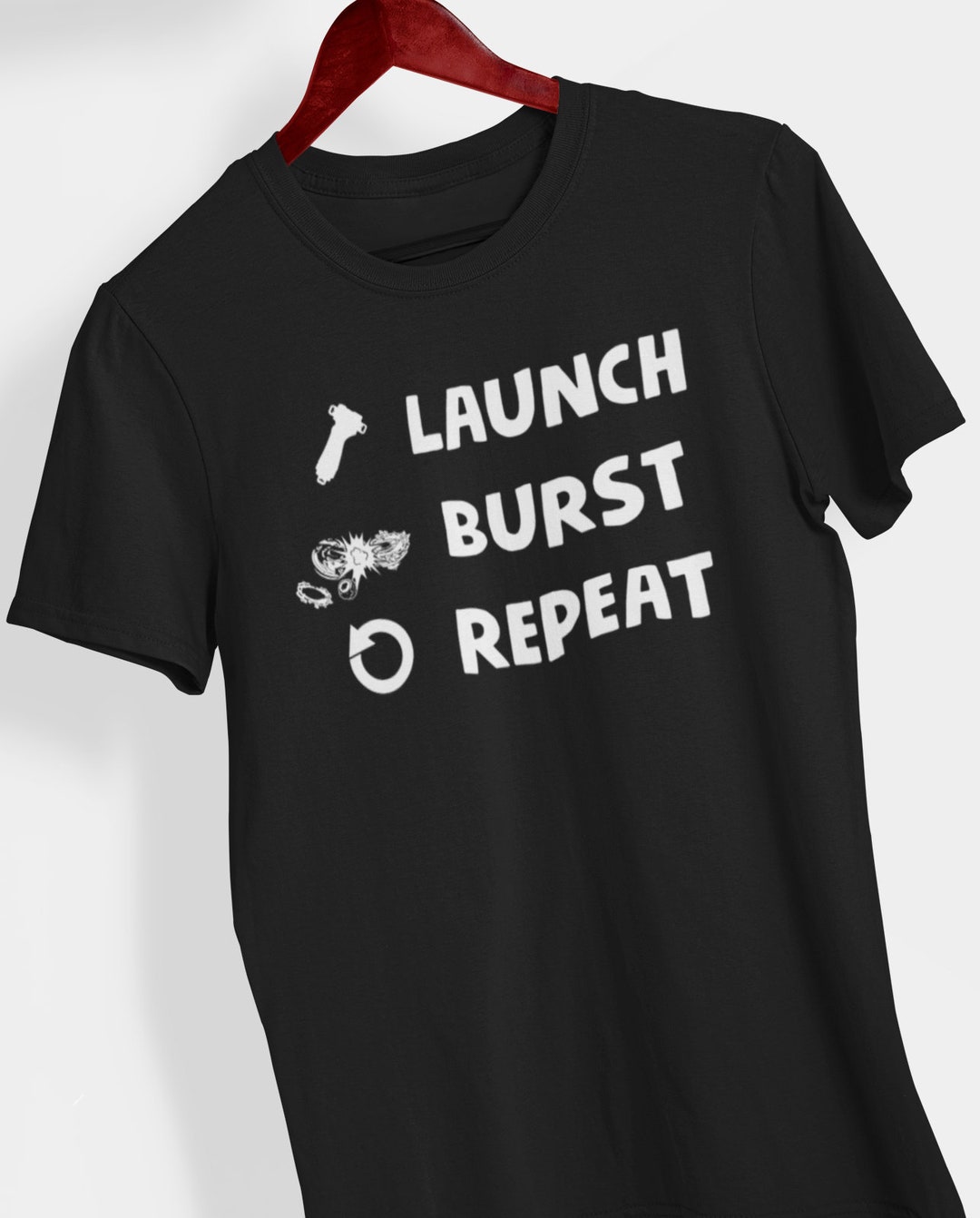 Beyblade Burst T-shirt | Launch Burst Repeat, Blader Fan Gift - Etsy