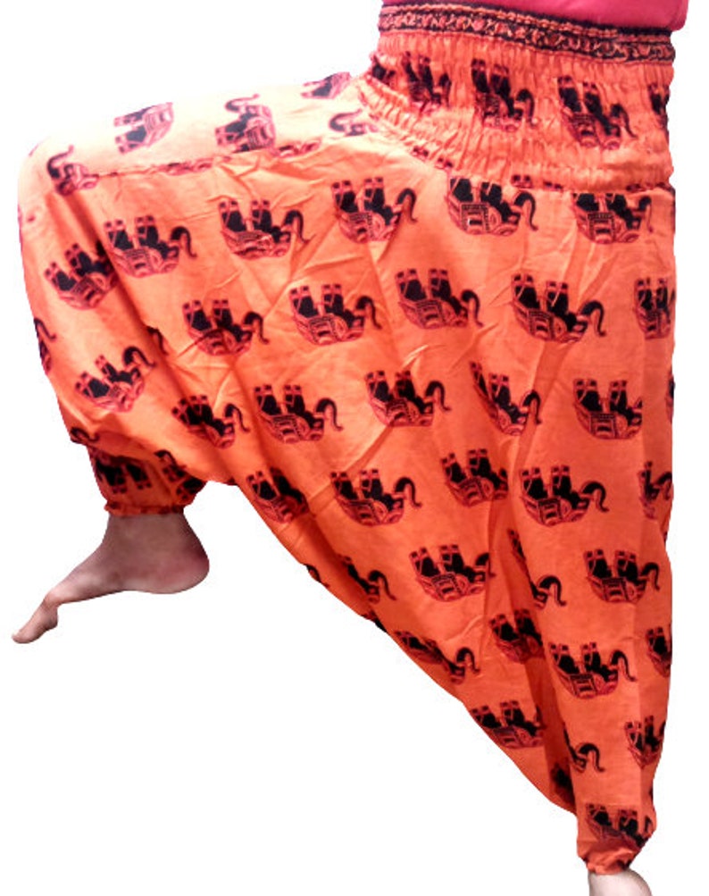 Cotton Pants Indian Handmade Mehndi Green Indian Cotton Elephant Baggy ...