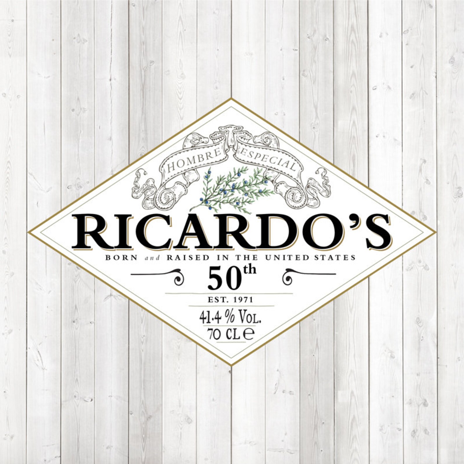 Personalized Digital (printable!) Gin Label; 5 Customizable Fields ...