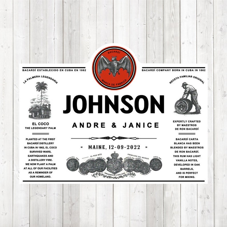 Personalized Digital printable Rum Label 3 Customizable - Etsy