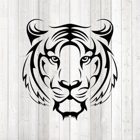 Tiger Face Outline Tattoo