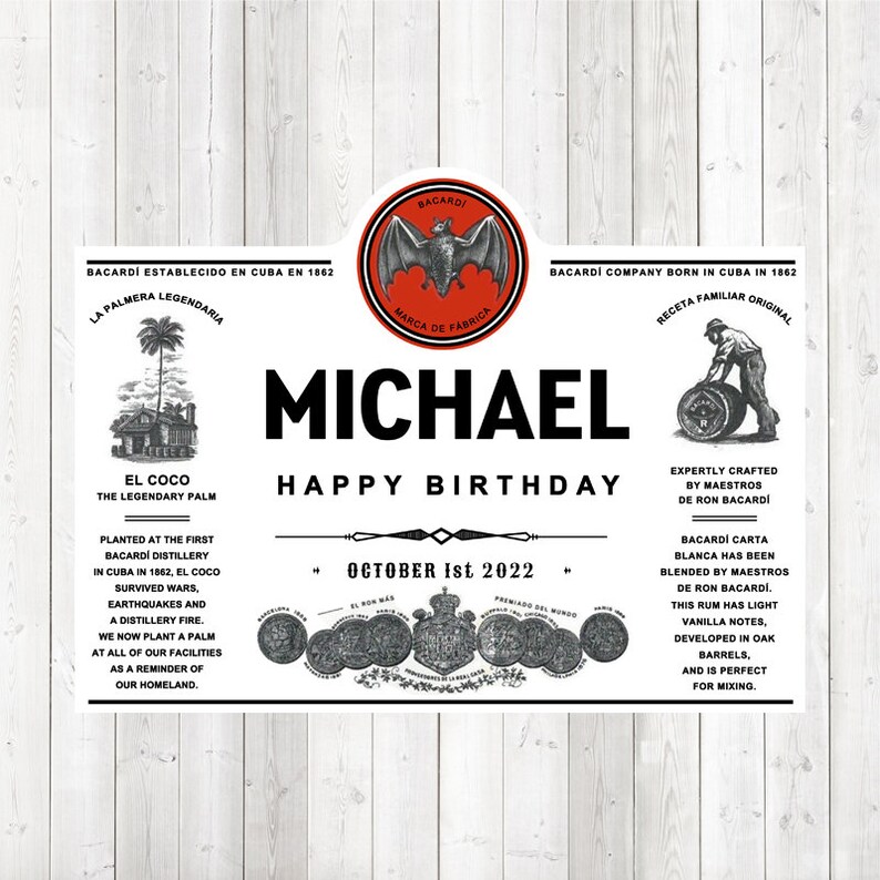 Personalized Digital printable Rum Label 3 Customizable - Etsy