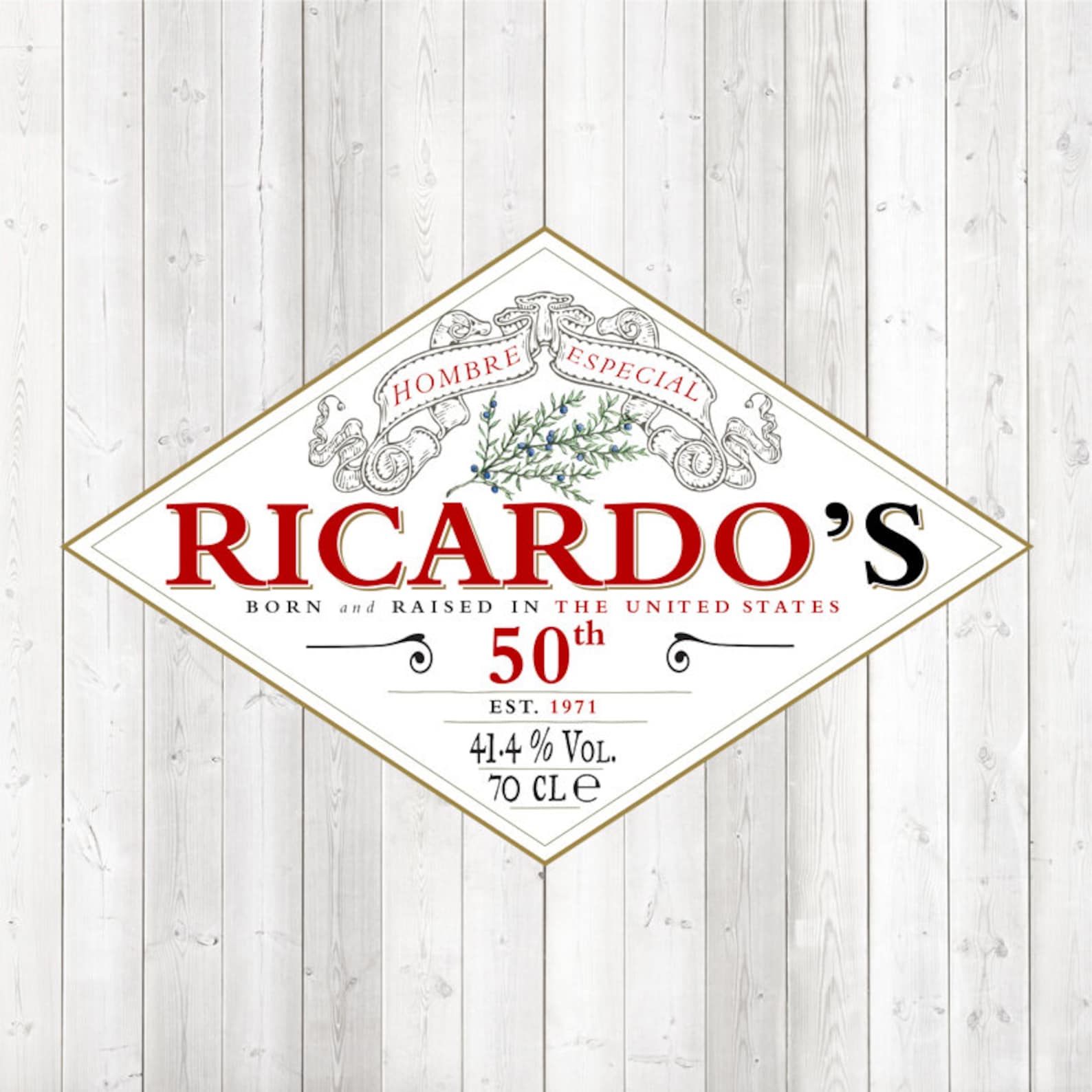 Personalized Digital printable Gin Label 5 Customizable - Etsy