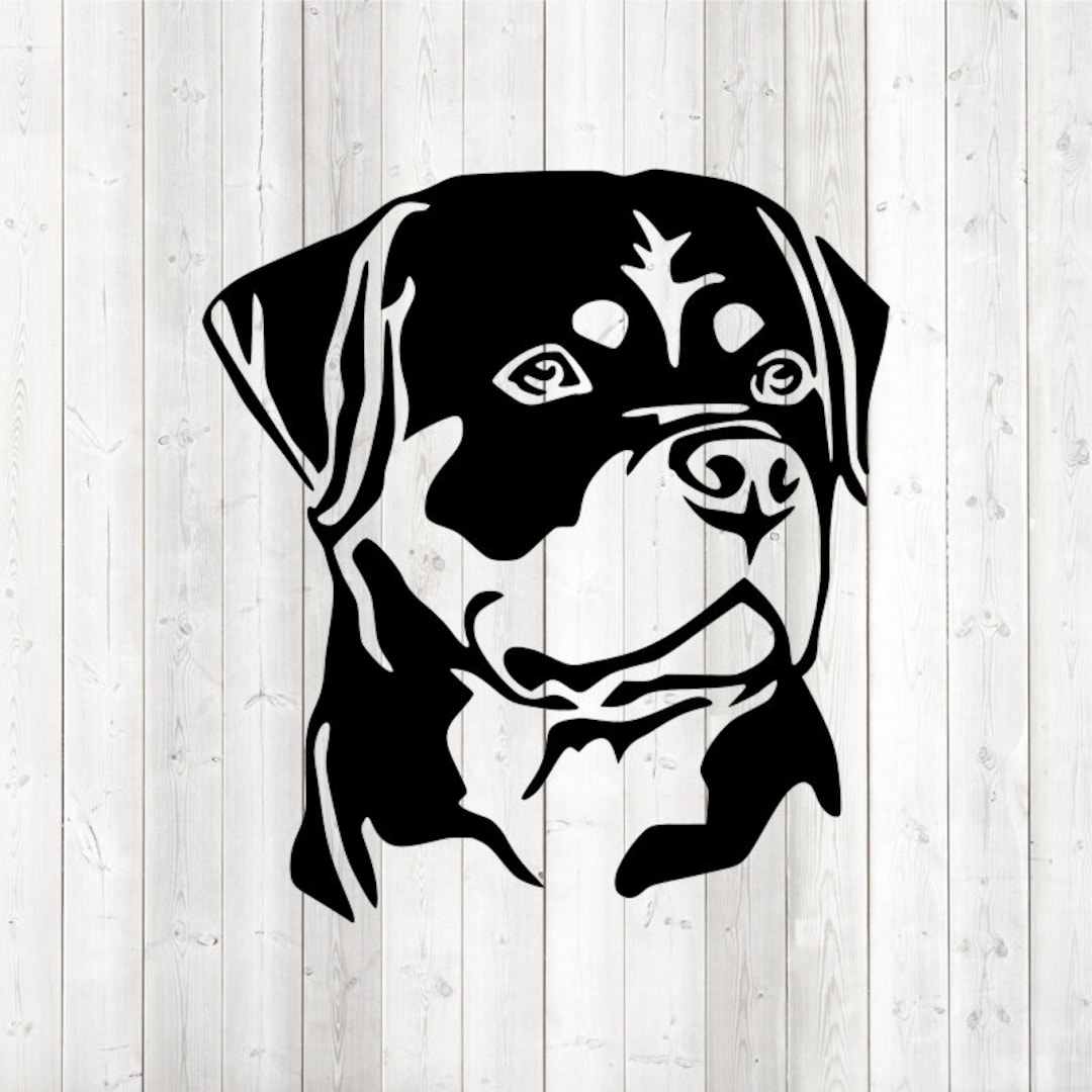 Rottweiler, Head. Vector Cutting File for Silhouette Cameo and Cricut ...
