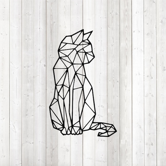Geometric Cat Drawing