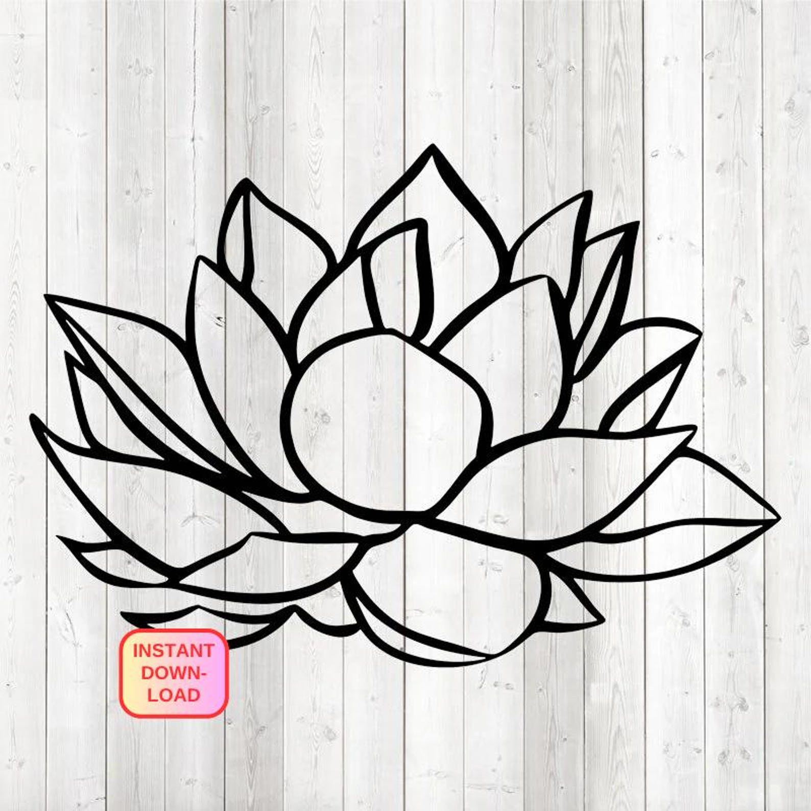 Large Water Lily. Vector Cutting File for Silhouette Cameo and Cricut ...