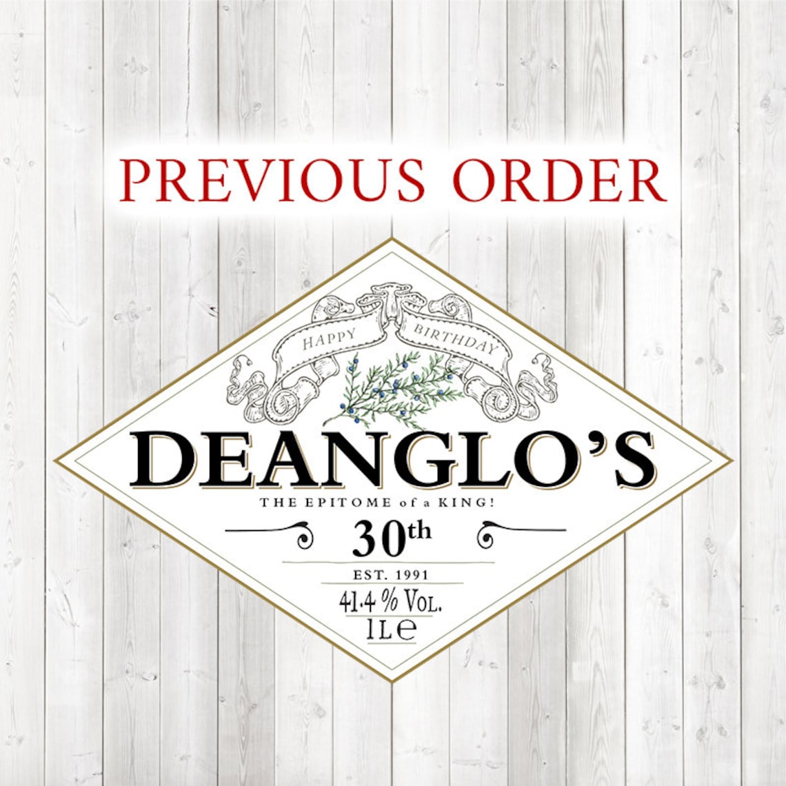 Personalized Digital (printable!) Gin Label; 5 Customizable Fields ...