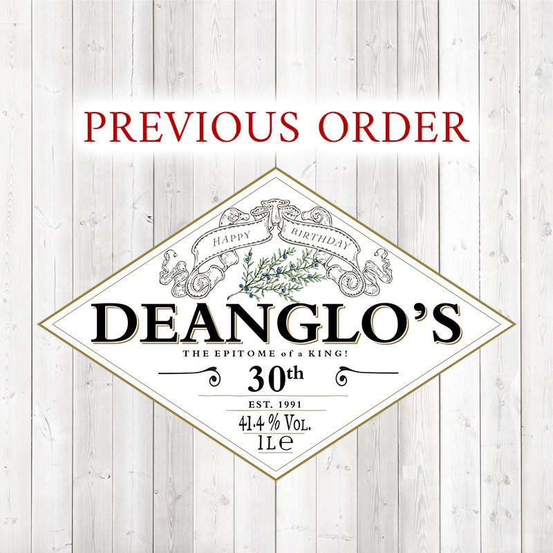 Personalized Digital printable Gin Label 5 Customizable - Etsy