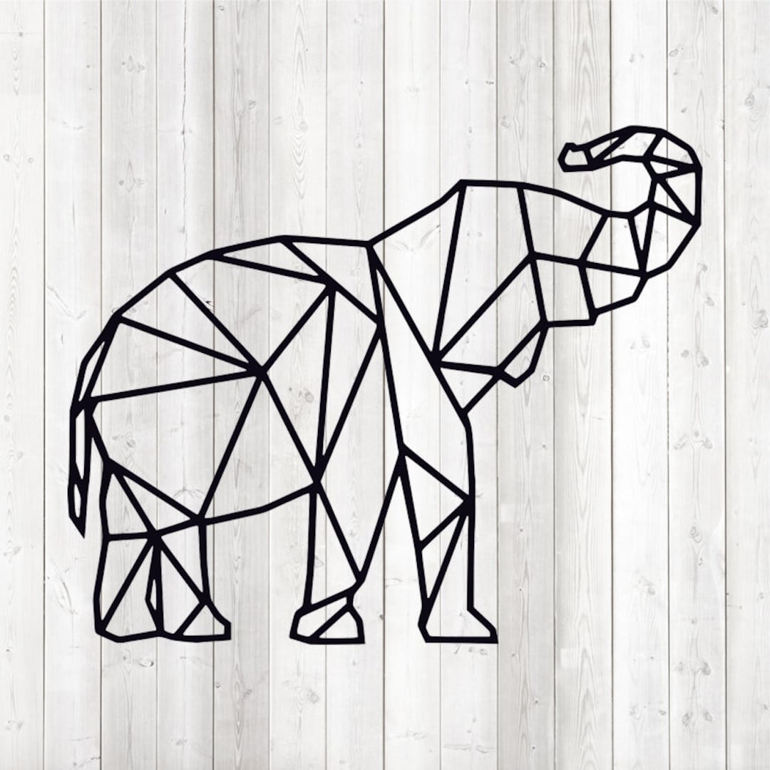 Geometric Elephant, Shape in Lines. Vector Cutting File for Silhouette ...