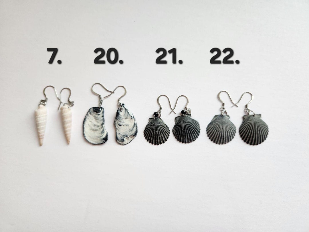 Sea Shell Earrings, Real Shell Earrings, Beach Jewelry, All Natural Jewelry, Real Seashell ...