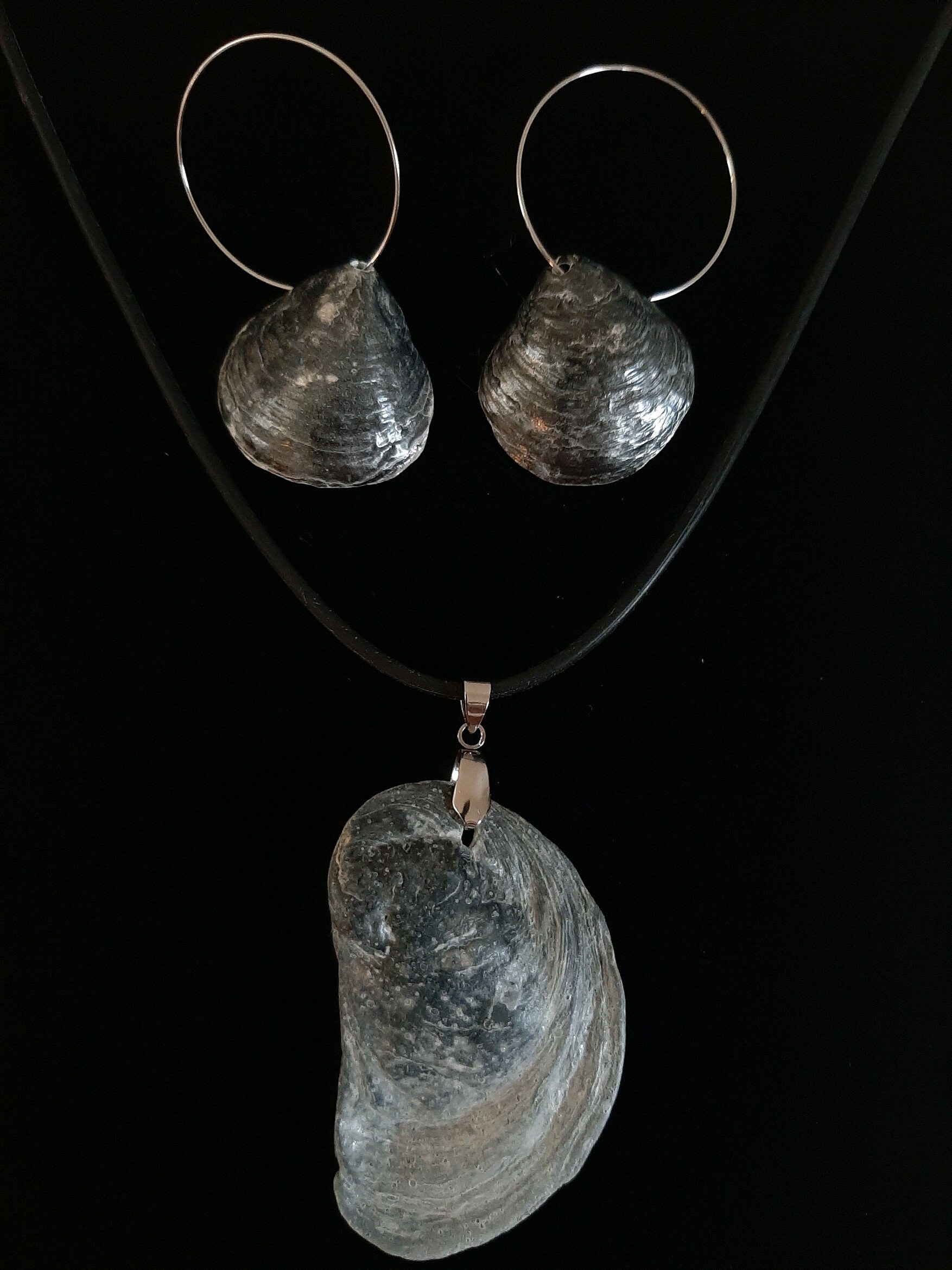 Seashell Necklace and Earrings Set, Beach Jewelry Set, Seashell Pendant ...