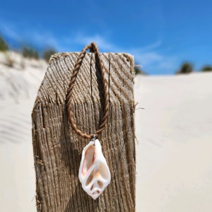 Conch Shell Necklace, Sliced Conch Seashell, Real Seashell Necklace ...