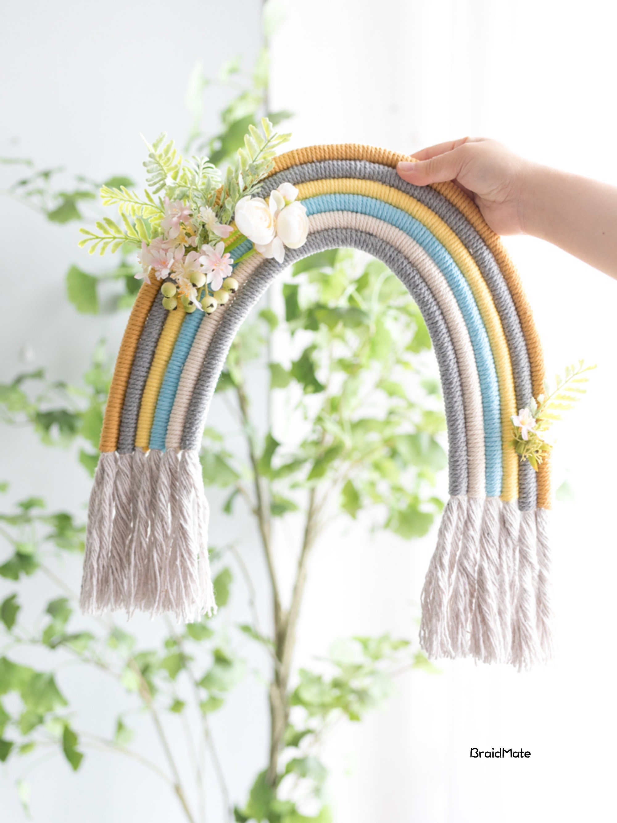 Cute Cute Crochet Rainbow Wall Hanging Rainbow Crochet Etsy