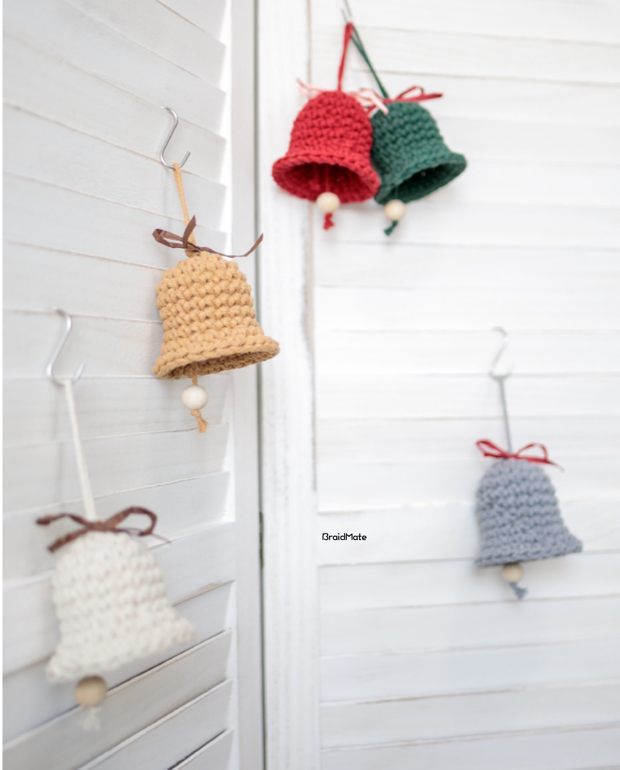 Lovely Wooden Beads Crochet Bell Crochet Christmas Bell | Etsy