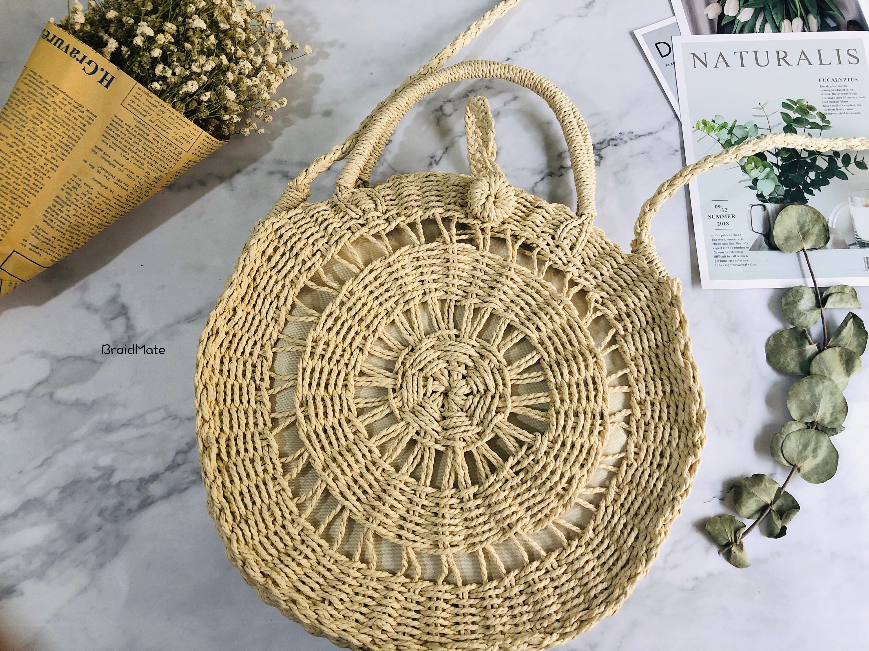 Chic Chic Large Straw Crossbody Bag Woven Straw Shoulder | Etsy