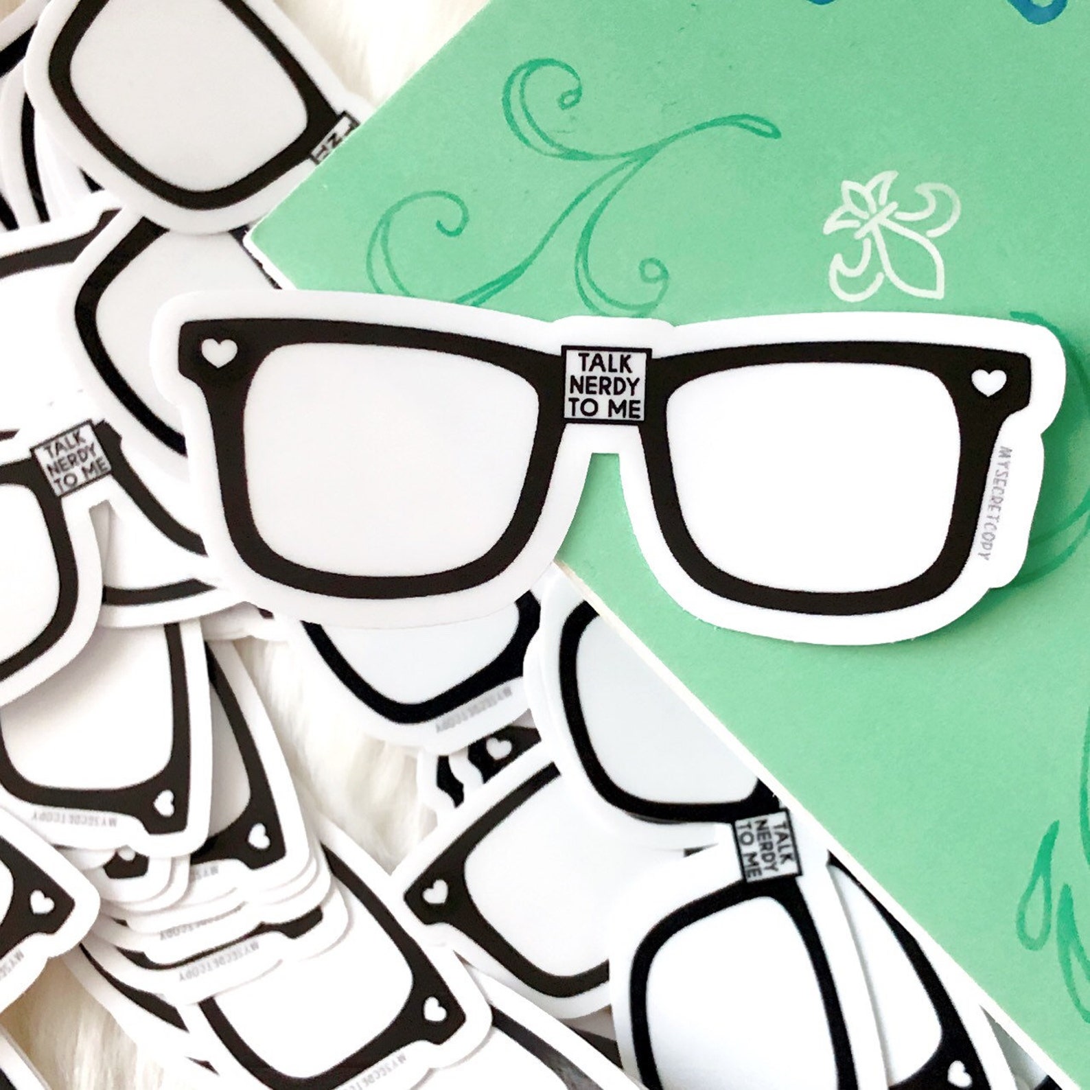 Nerd Sticker Glasses Sticker Bookworm Sticker Book Lover - Etsy