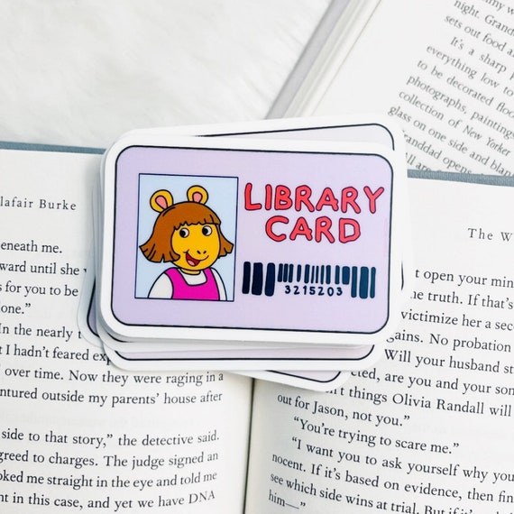 Little Sister Library Card Book Club Sticker L Bookworm | Etsy