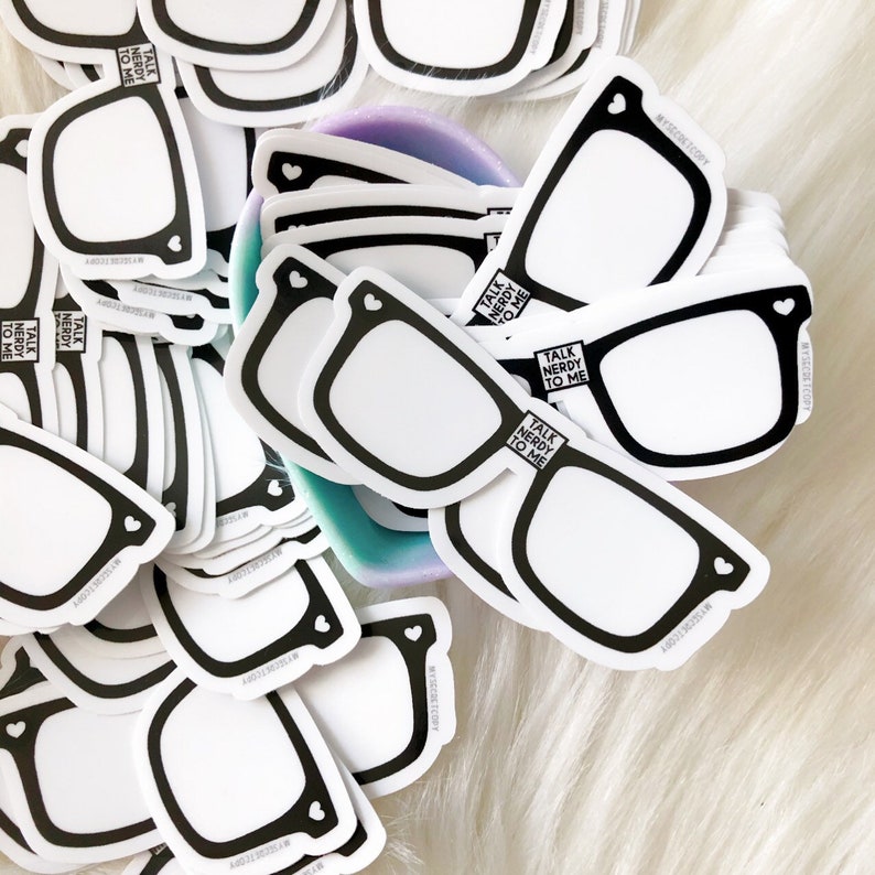 Nerd Sticker Glasses Sticker Bookworm Sticker Book Lover - Etsy
