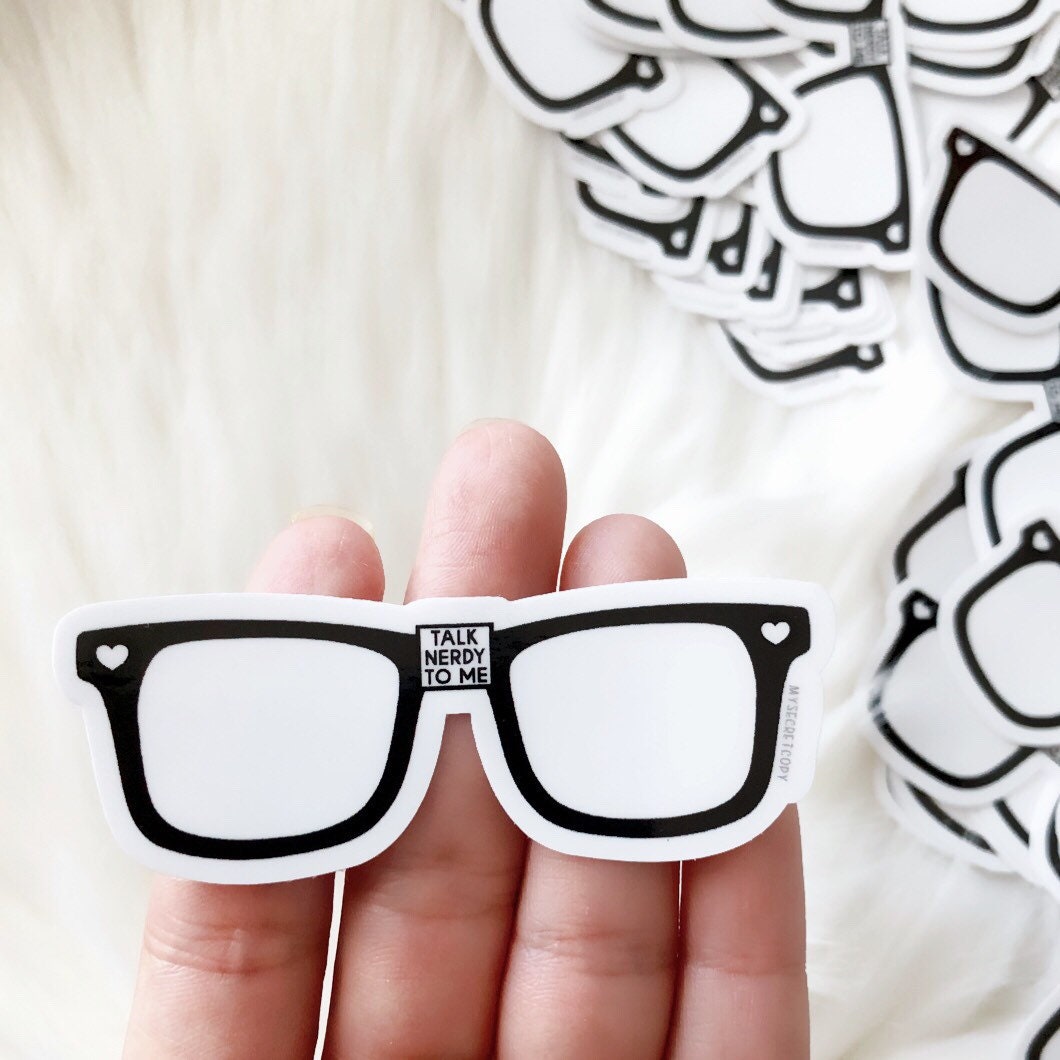 Nerd Sticker Glasses Sticker Bookworm Sticker Book Lover - Etsy
