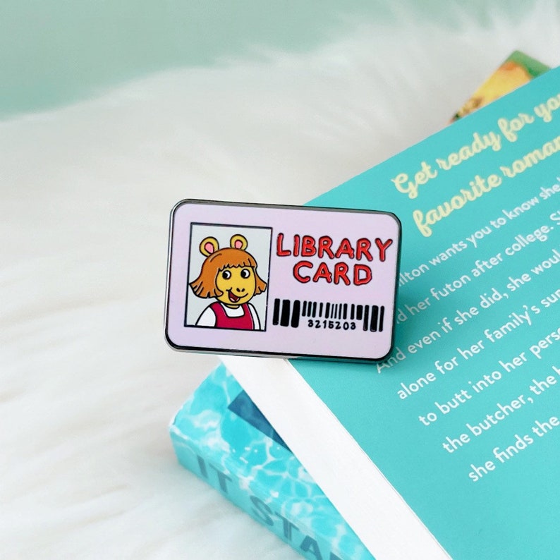Little Sister Library Card Pin Bookworm Enamel Pin Bookish - Etsy