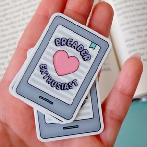 Mini Ereader Enthusiast Sticker Bookish Stickers Gifts for Readers ...