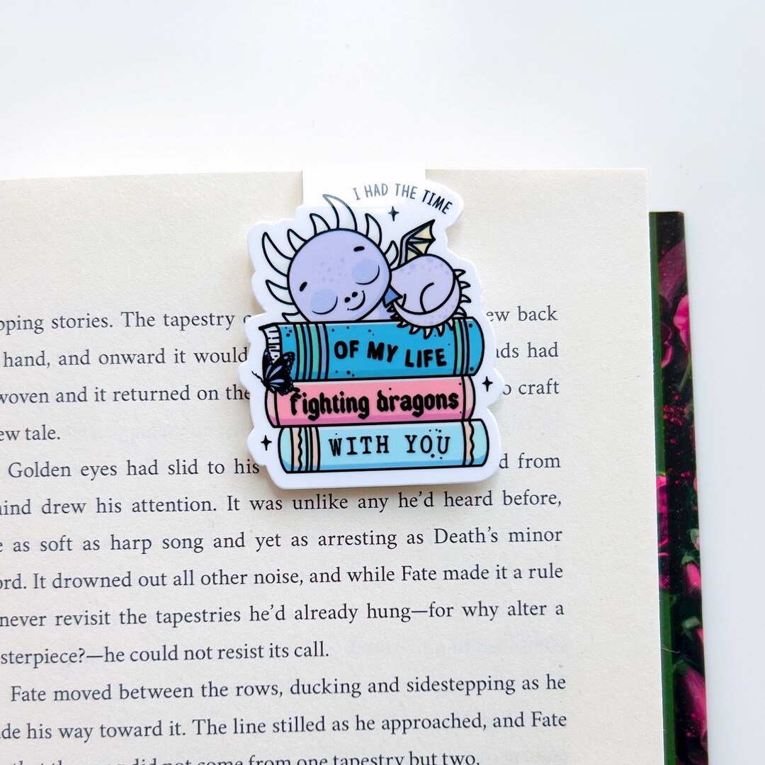 Fighting Dragons Magnetic Bookmark | Bookish Gift | Book Club Bookmark ...