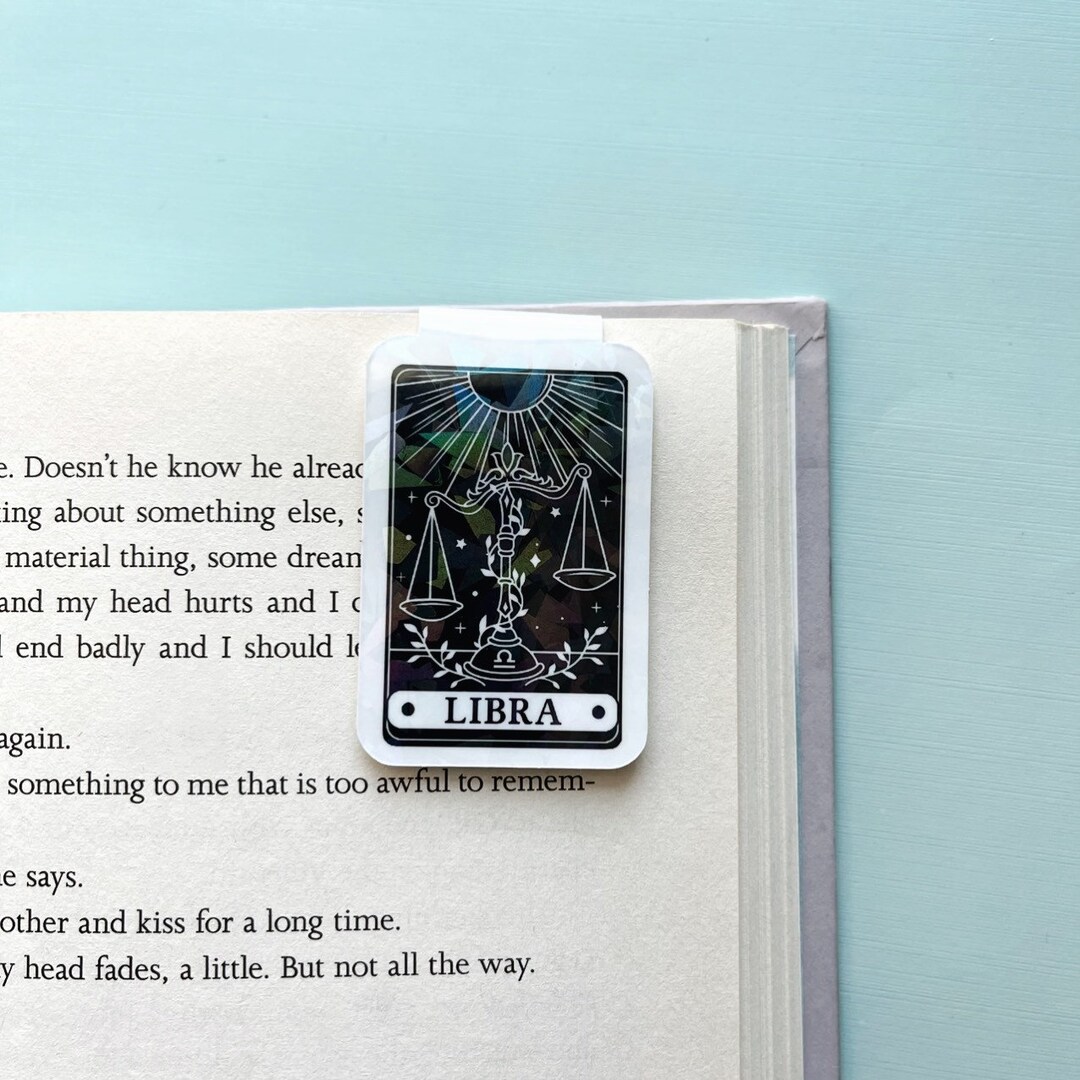 Libra Tarot Card Holographic Magnetic Bookmark | Bookish Book Club ...