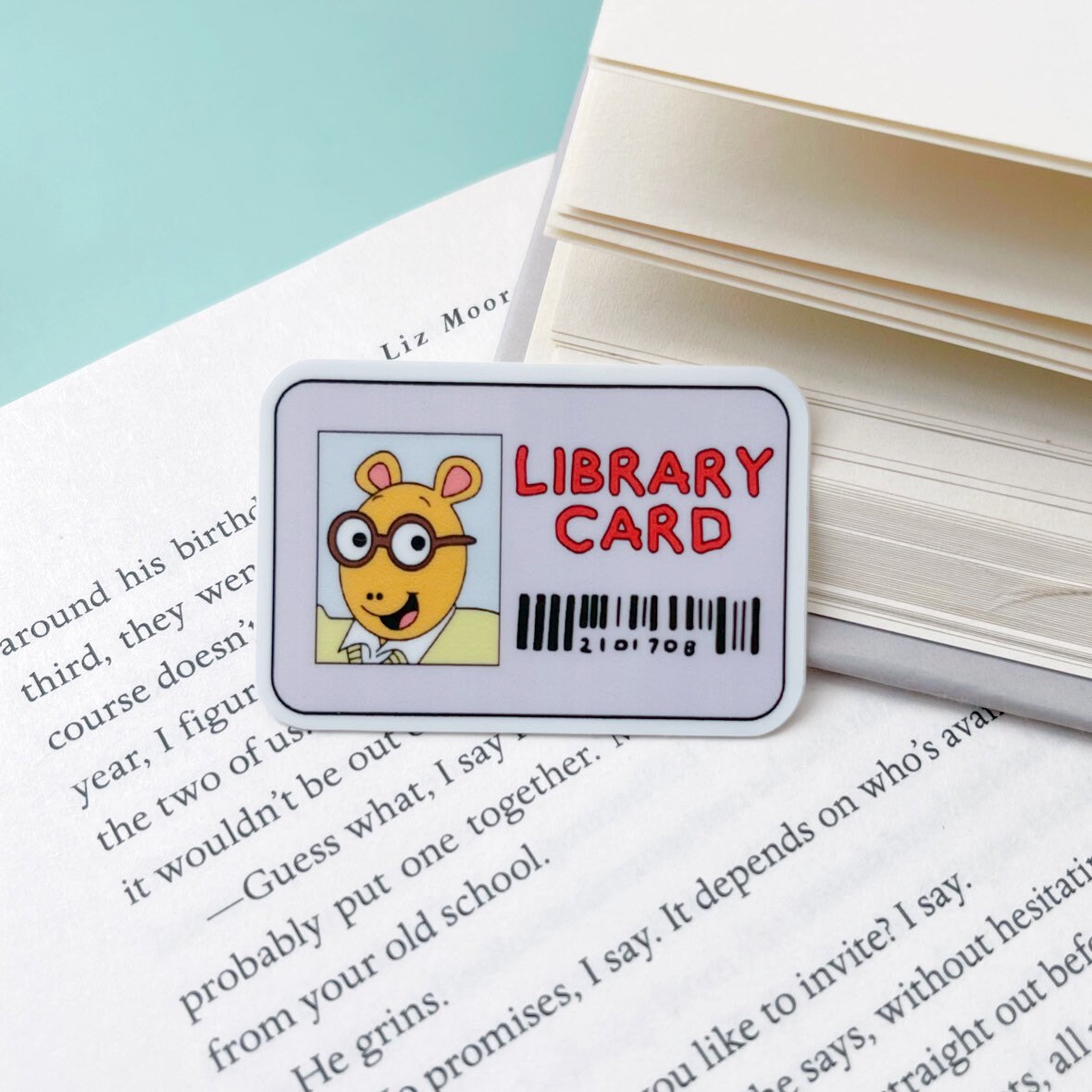 MINI Library Card Book Club Sticker L Bookworm Sticker - Etsy